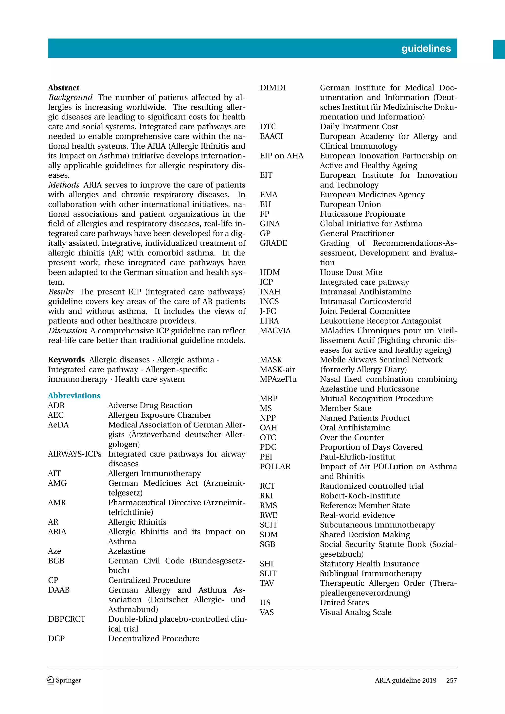 Aria guideline 2019 | PDF
