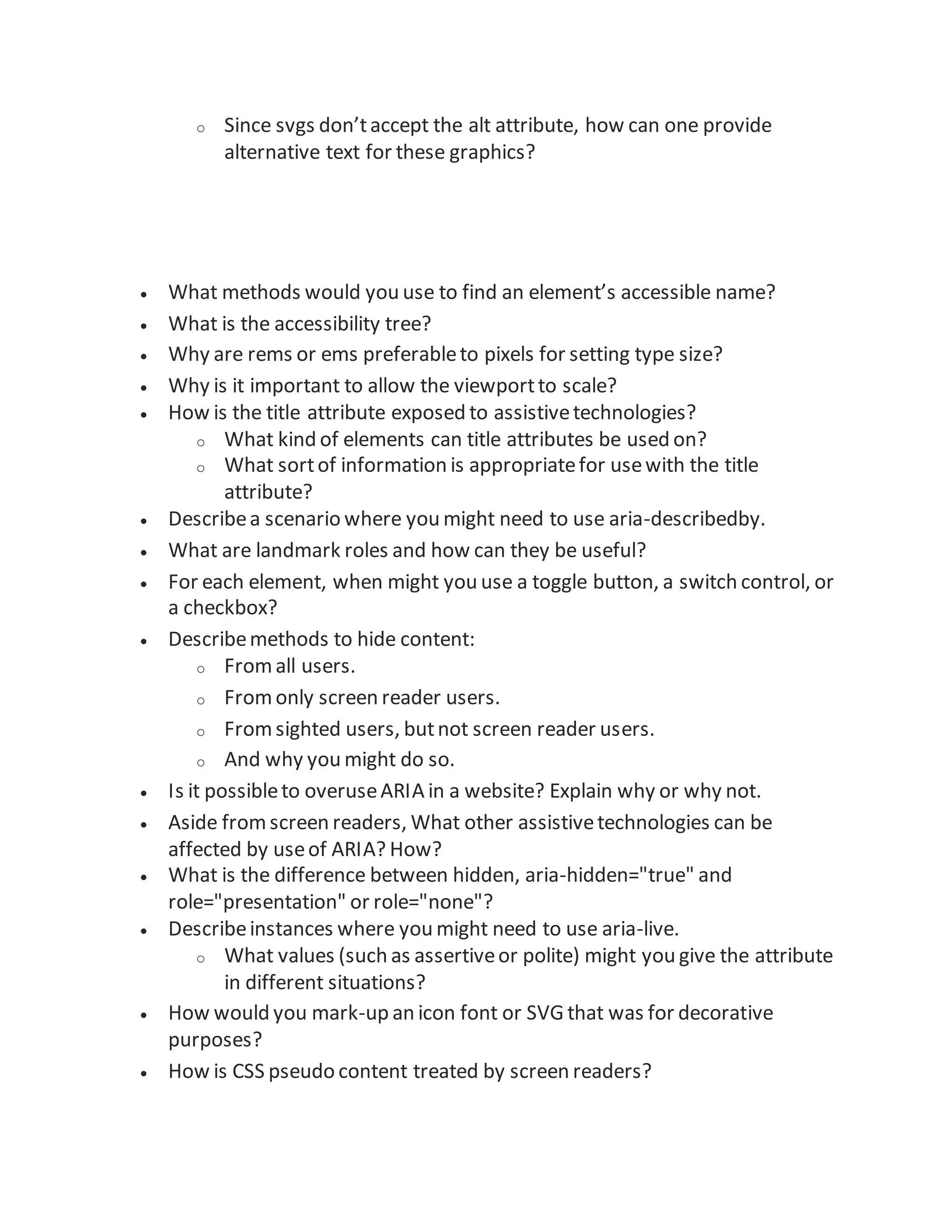 Aria interview questions | DOCX