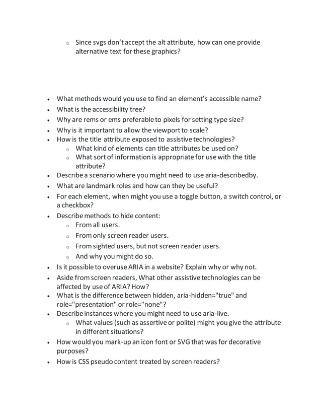 Aria interview questions | DOCX | Internet for Beginners | Internet