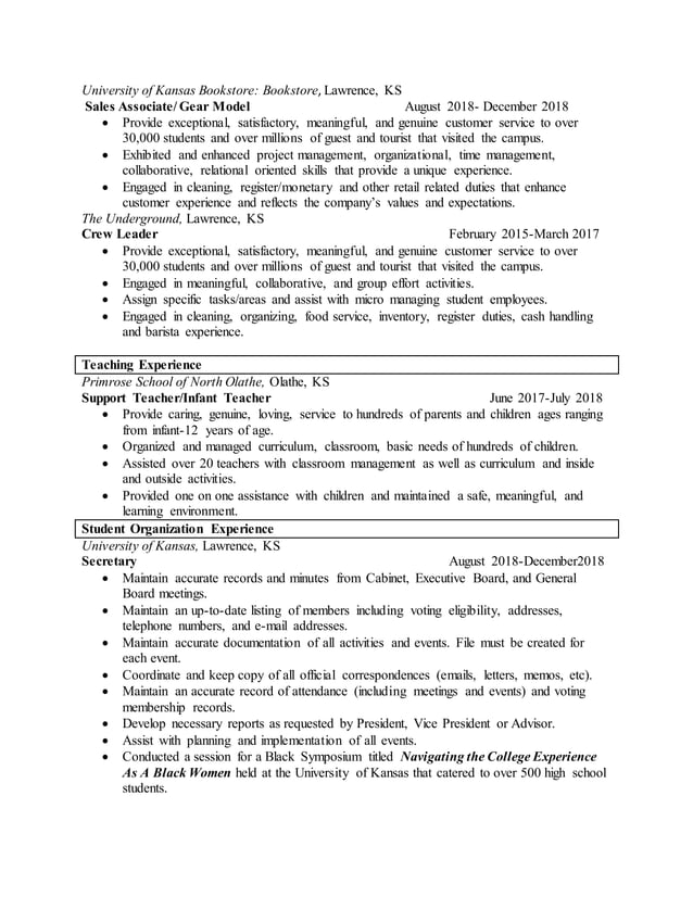 Ariana Jenkins Resume (2019) | DOCX