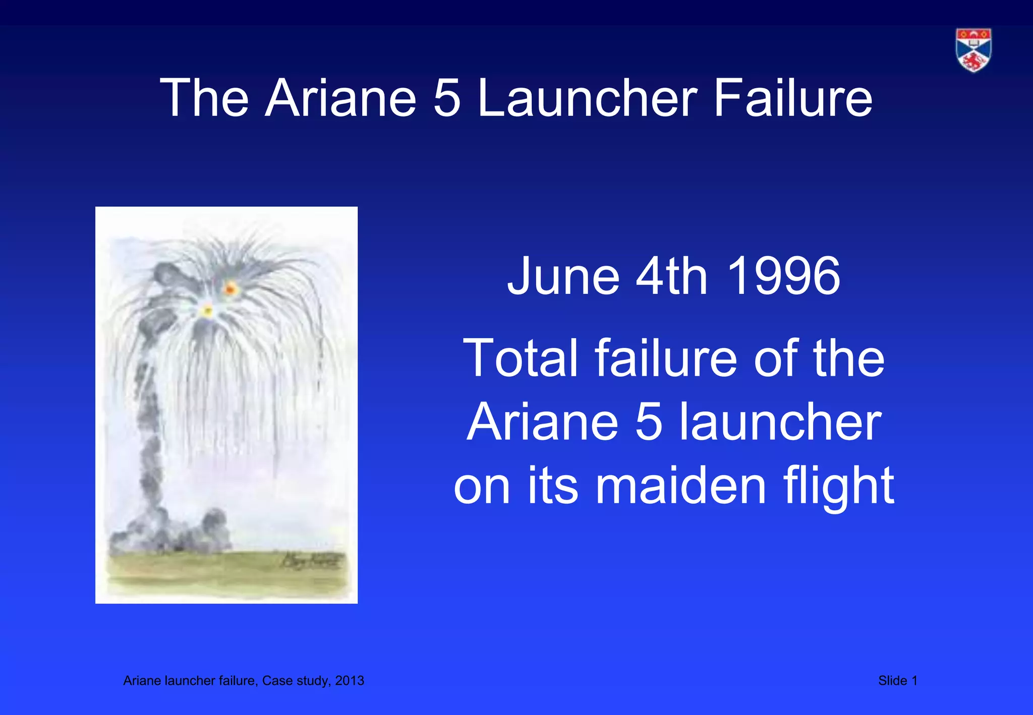 CS5032 Case study Ariane 5 launcher failure | PPTX