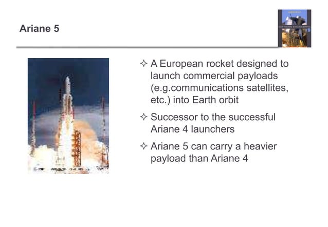 Ariane 5 launcher failure - why did it happen | PPTX