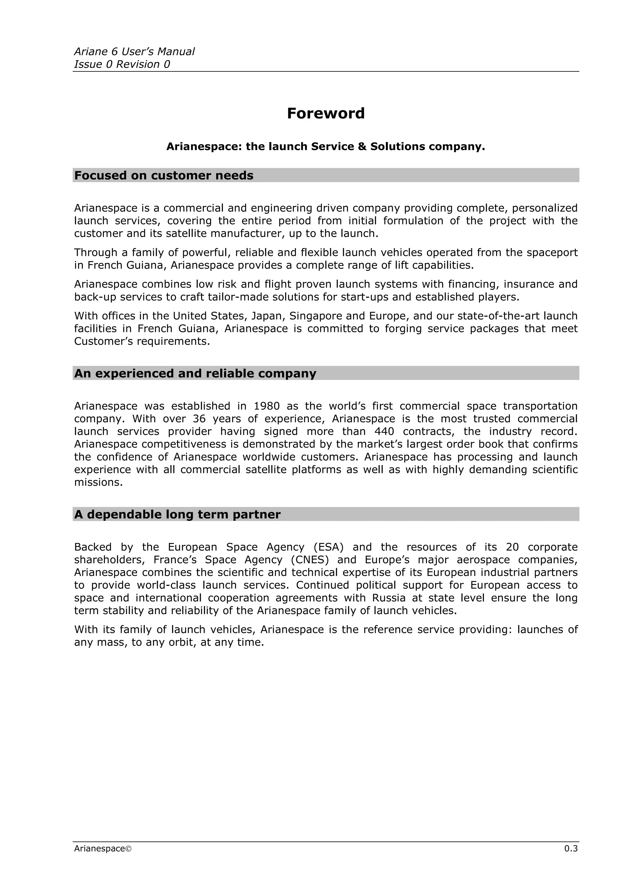 Ariane6 users manual-february2017 | PDF