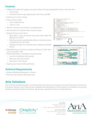 Aria solutions ci mplicity visualizer overview | PDF