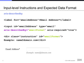 ARIA Techniques for Accessible Web Forms | PPT | Free Download