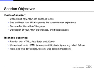 ARIA Techniques for Accessible Web Forms | PPT | Free Download