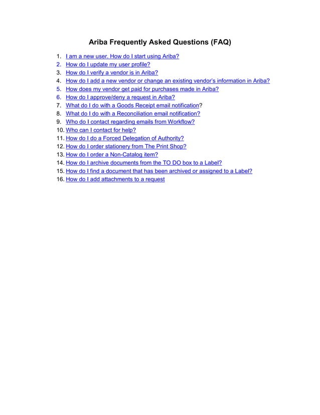 Ariba guide | PDF