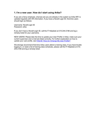 Ariba guide | PDF