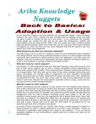 Ariba Knowledge Nuggets - Back to Basics | PDF