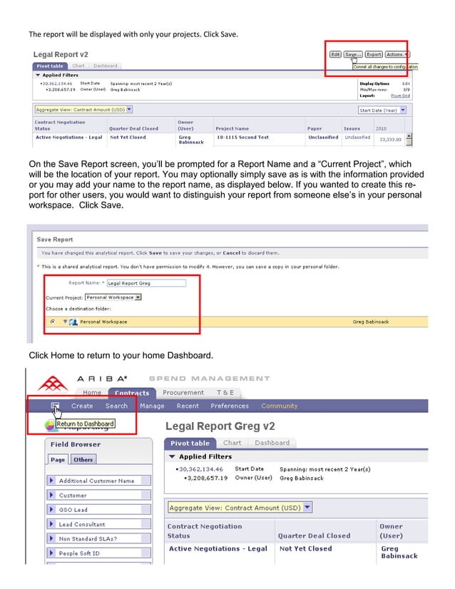 Ariba Knowledge Nuggets - Contract Management: Modifying a Public Report and Adding to Your ...