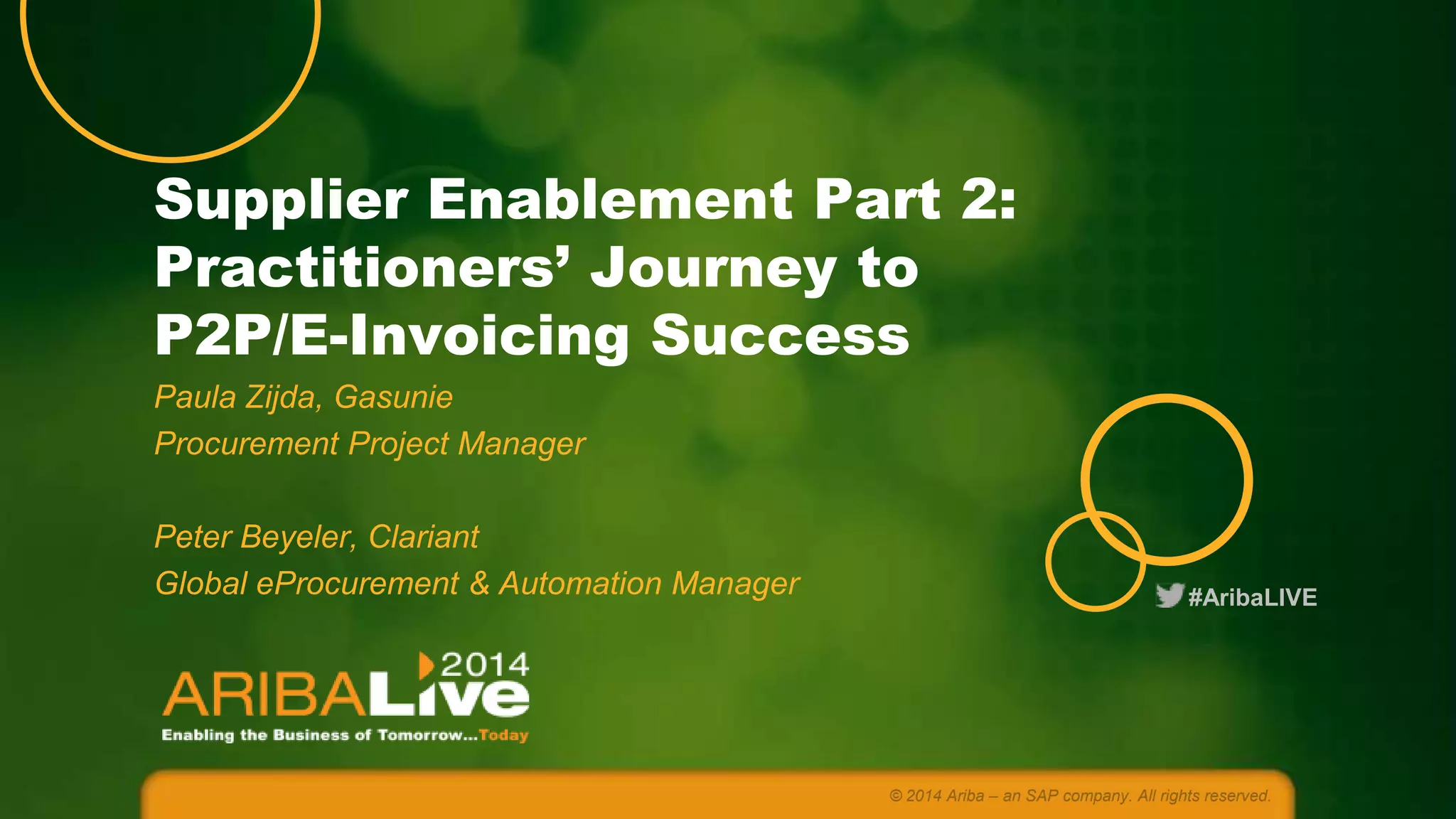 Supplier Enablement Part 2: A Customer's Journey to P2P/eInvoicing ...