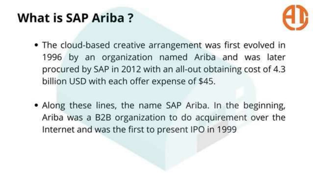 SAP Ariba Overview - SAP Ariba Training | PPTX