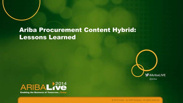 Ariba Procurement Content Hybrid – Lessons Learned | PPT