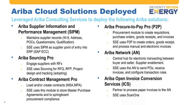 Ariba Services Implementation Customer Panel | PPTX