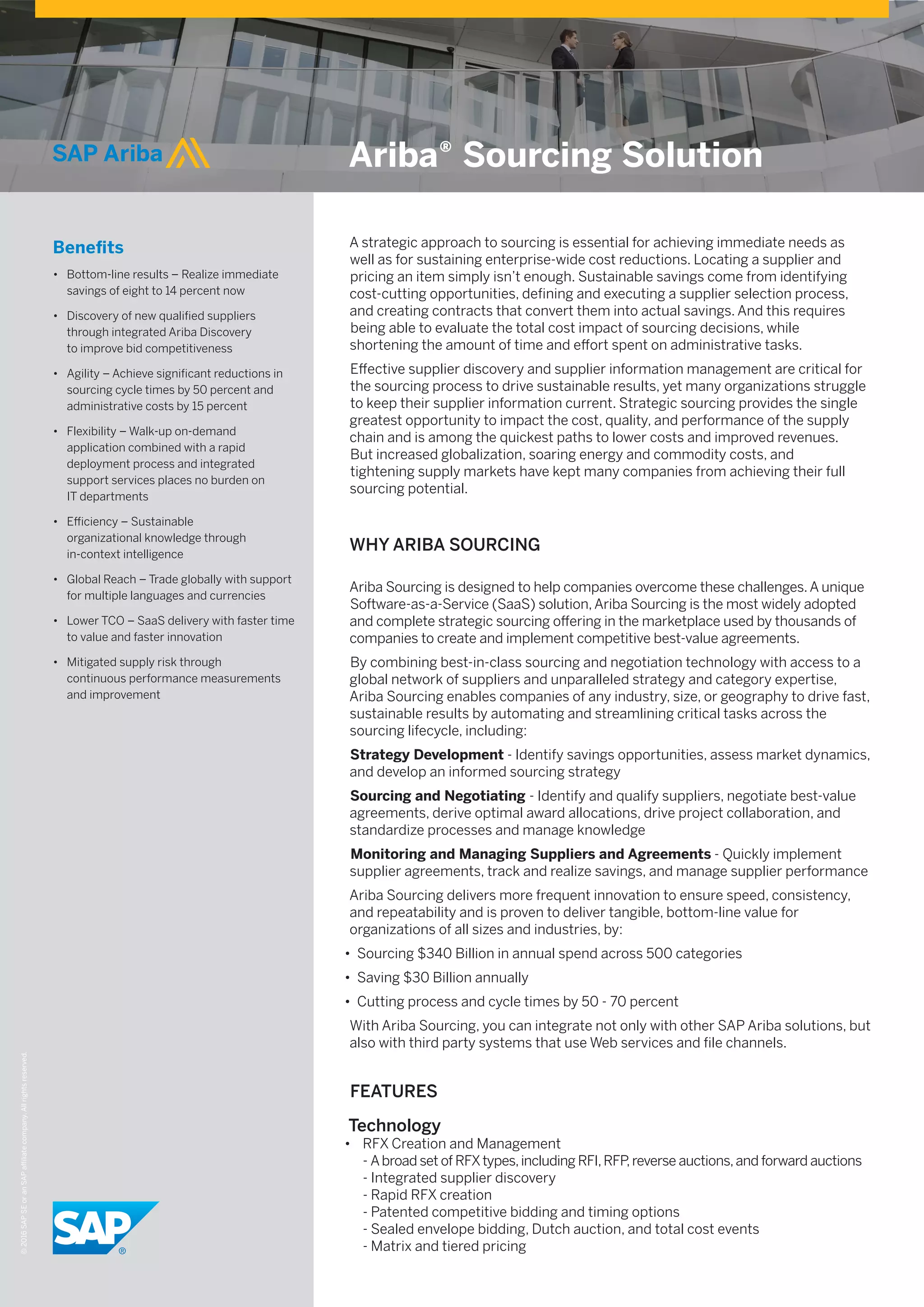 Ariba sourcingsolution | PDF | Business Operations | Business