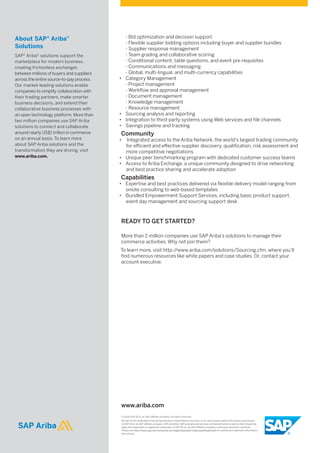 Ariba sourcingsolution | PDF | Business Operations | Business