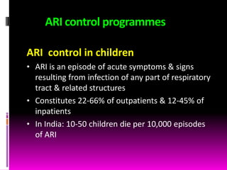Acute respiratory infection control and prevention | PPTX