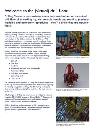 Advanced Full Mission Drilling Training Simulators | PDF