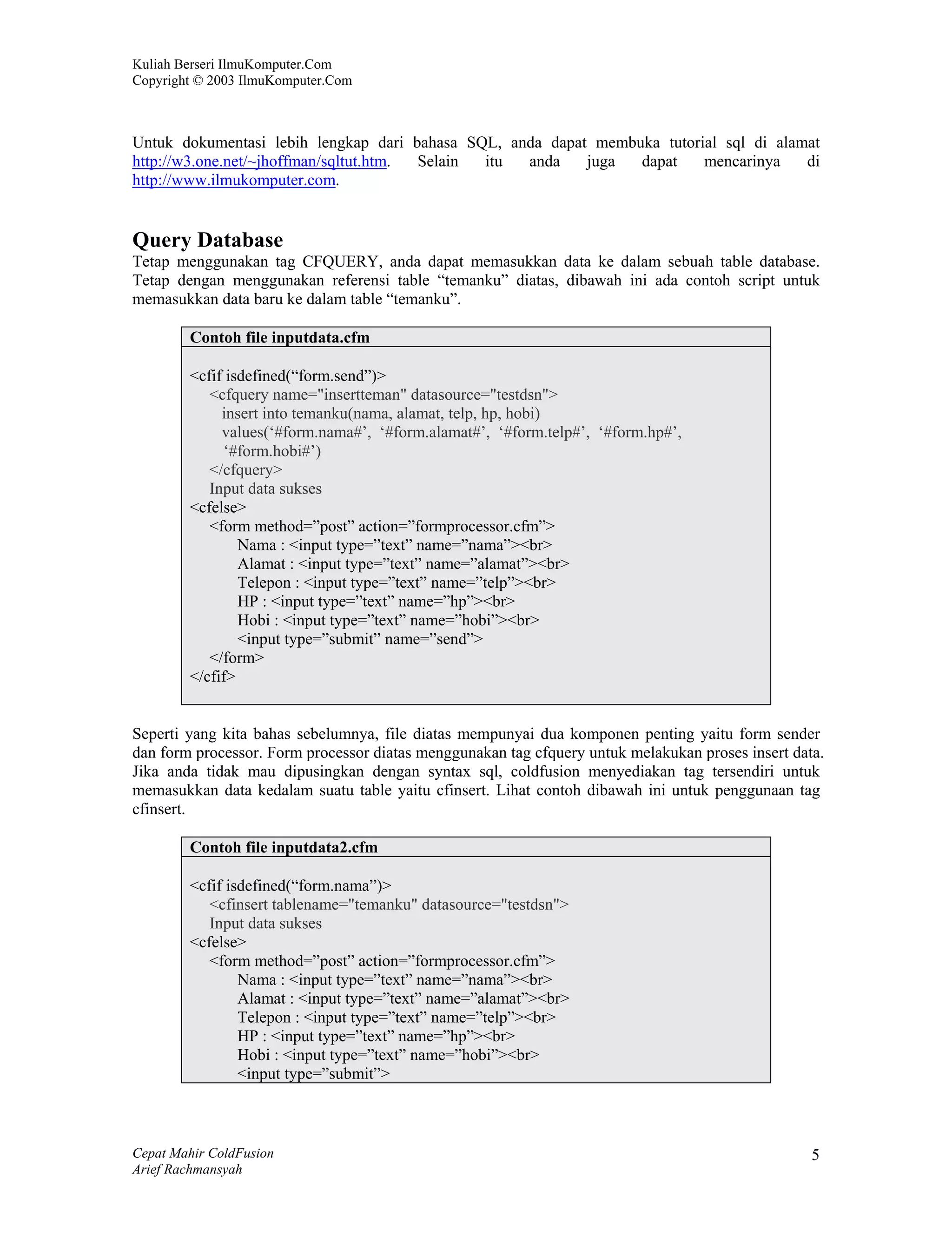Ariefrachmansyah coldfusion-02 | PDF