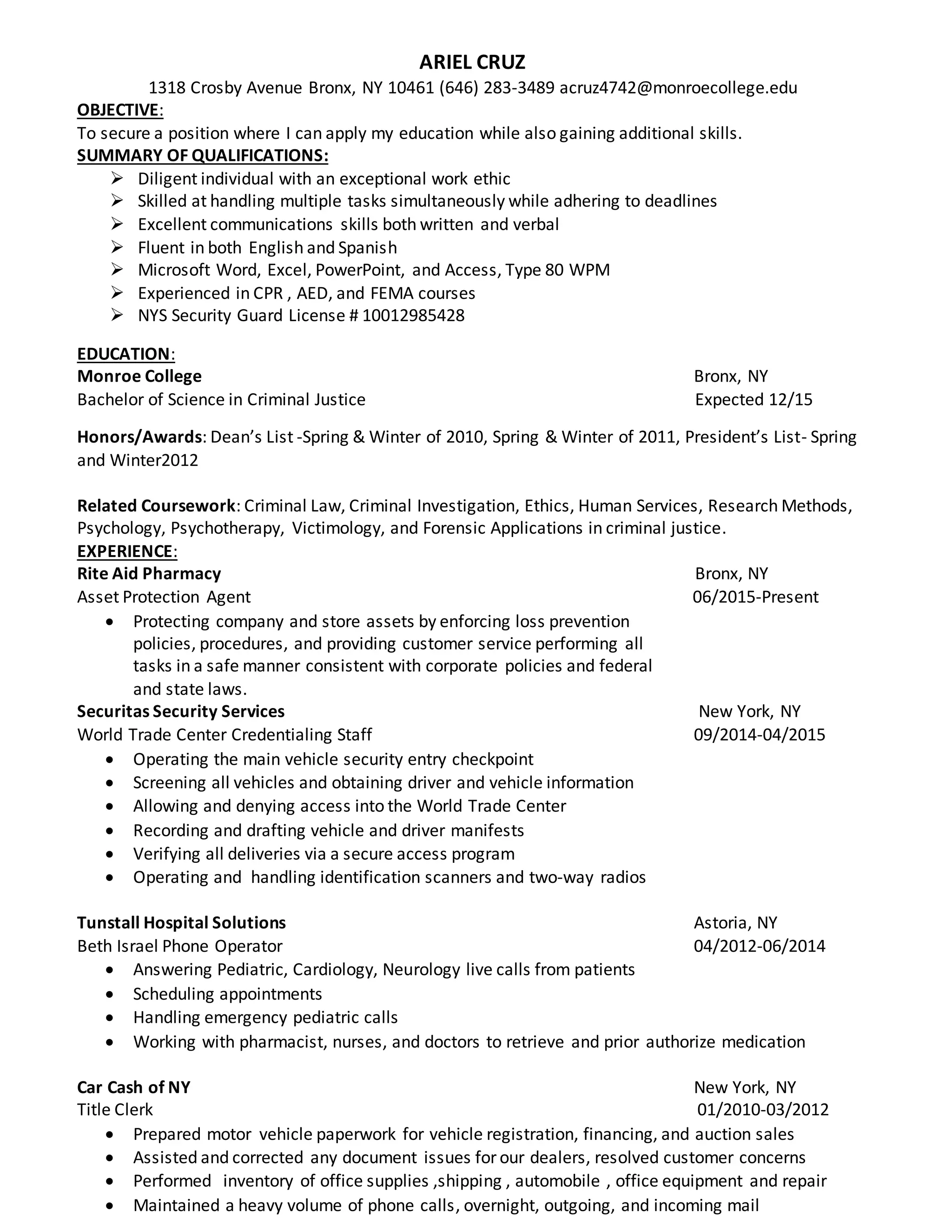 Ariel cruz Bachelor Degree | PDF