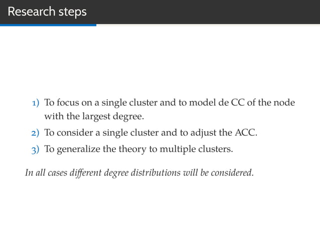 Modelling The Clustering Coefficient Of A Random Graph Ppt