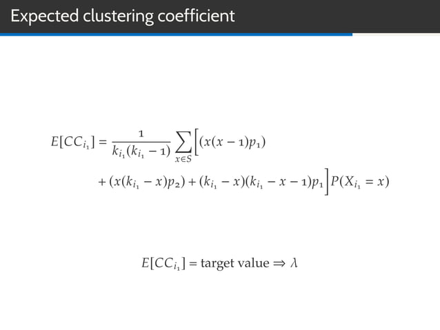 Modelling The Clustering Coefficient Of A Random Graph Ppt