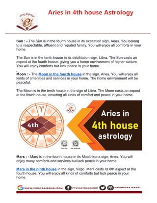 Aries in 4th house Astrology | PDF