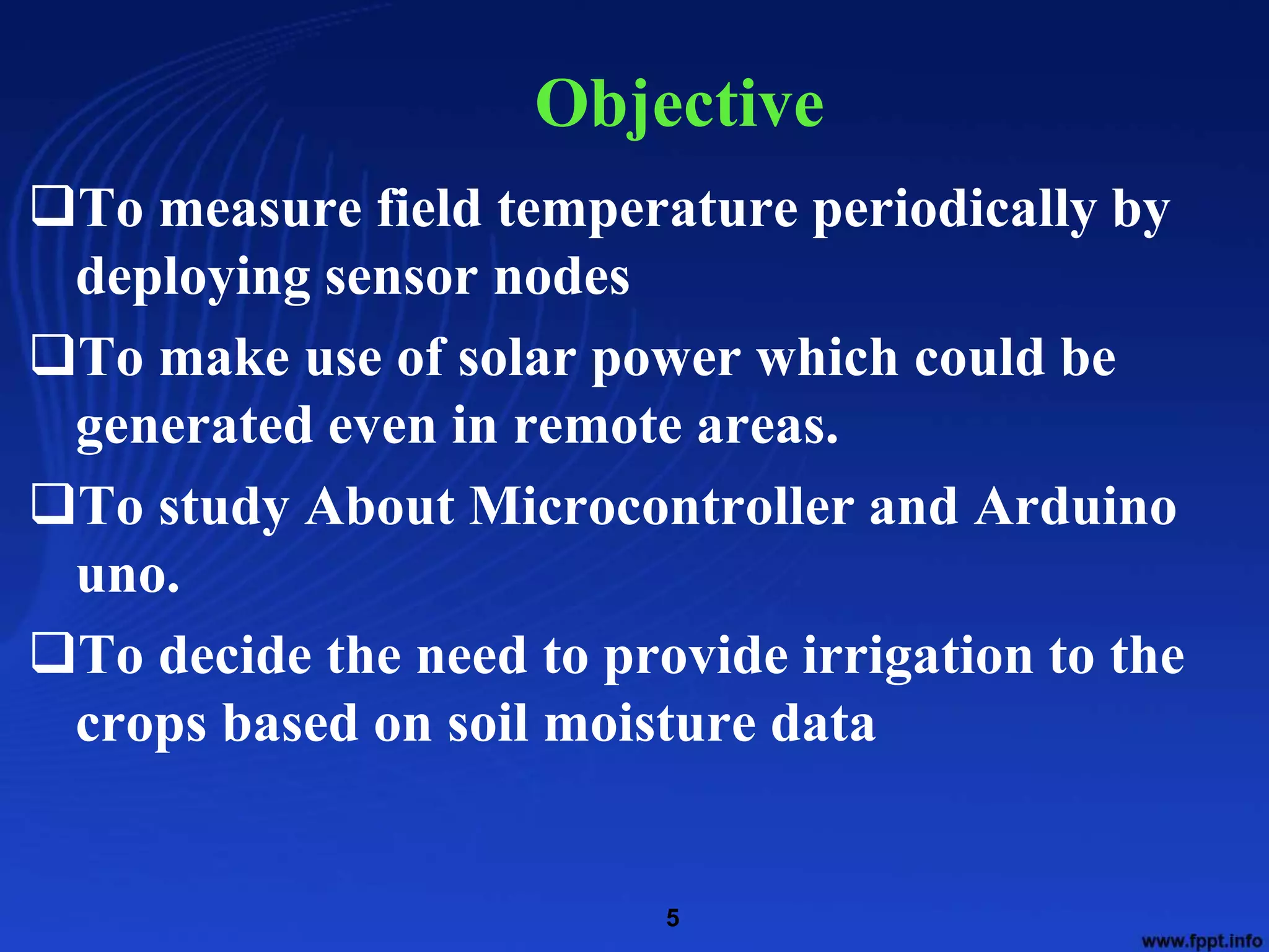 Solar Power Based Automatic Irrigation System | PPT