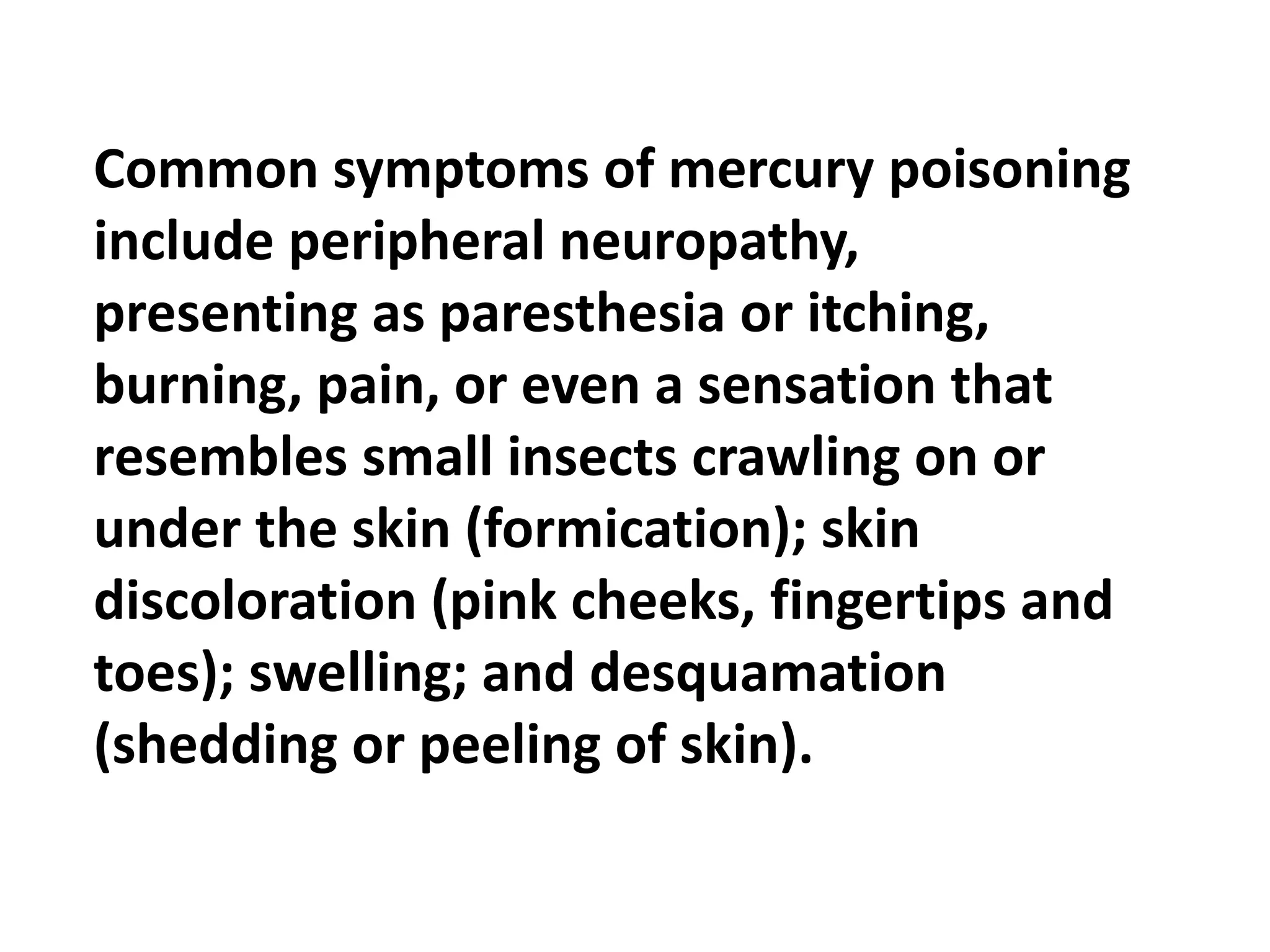 chronic mercury intoxication | PPTX | Chemistry | Science
