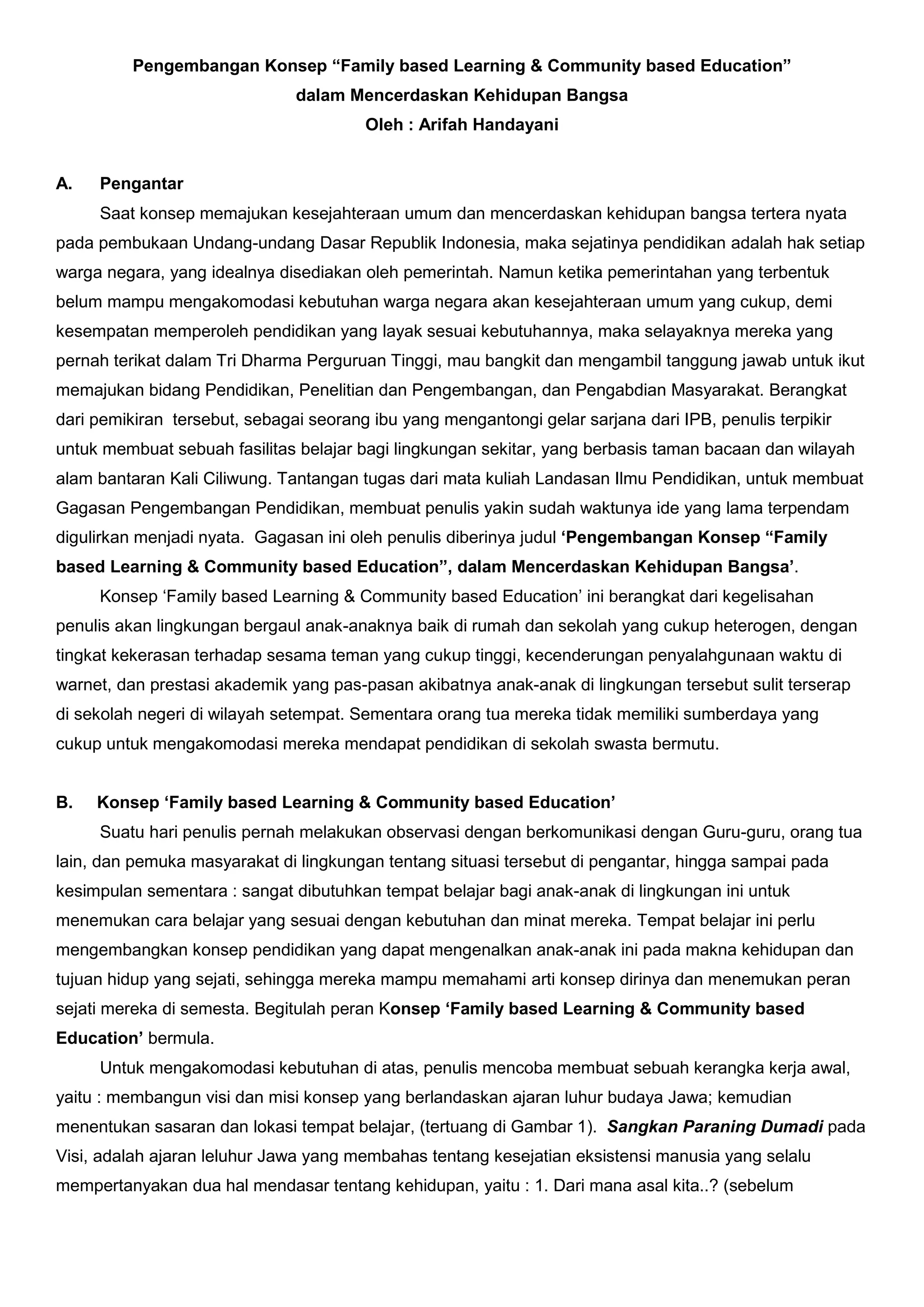 Family based Learning & Community based Education | PDF