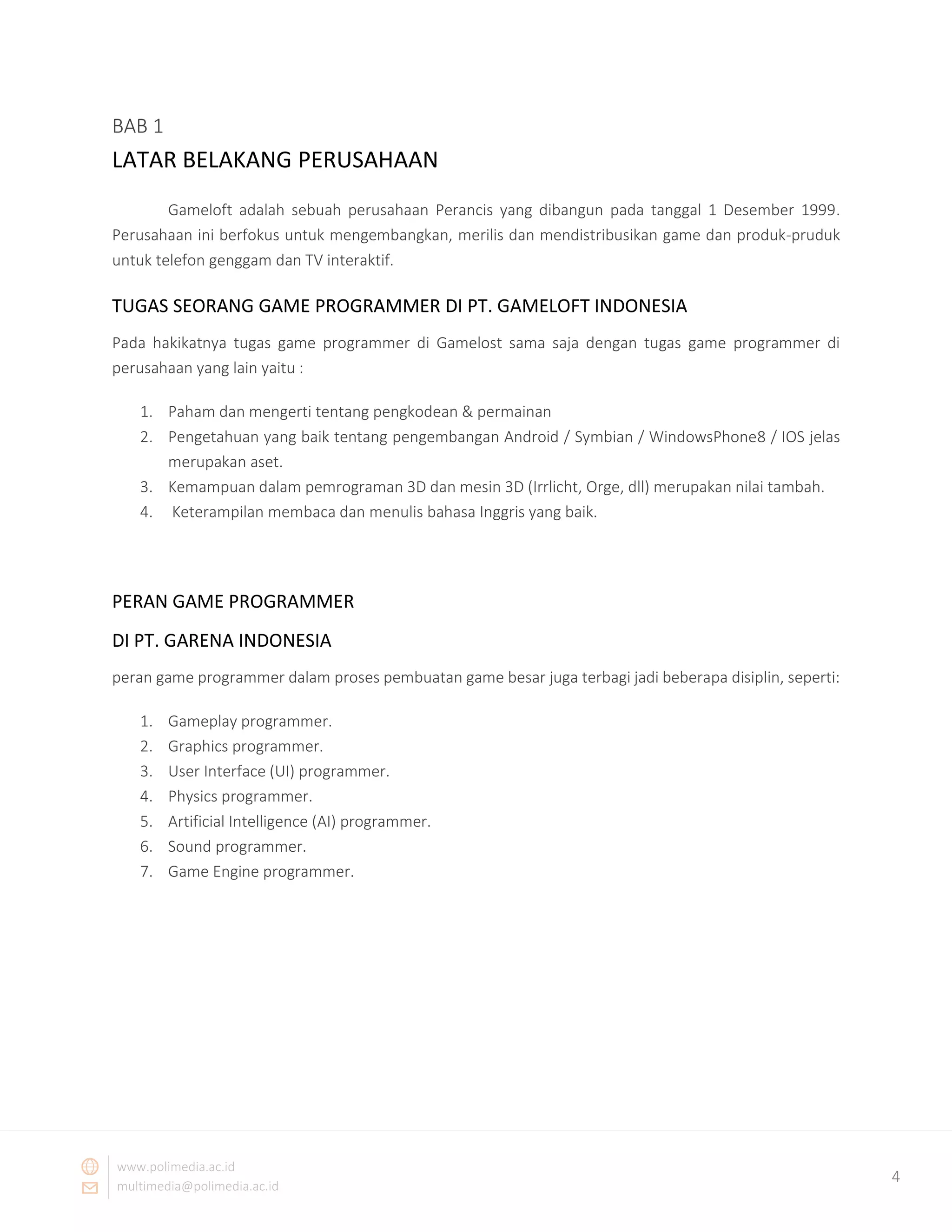 Etika Profesi seorang Game Programmer di perusahaan | PDF