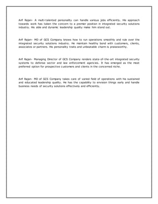 Arif rajan | DOCX | Business | Business and Finance