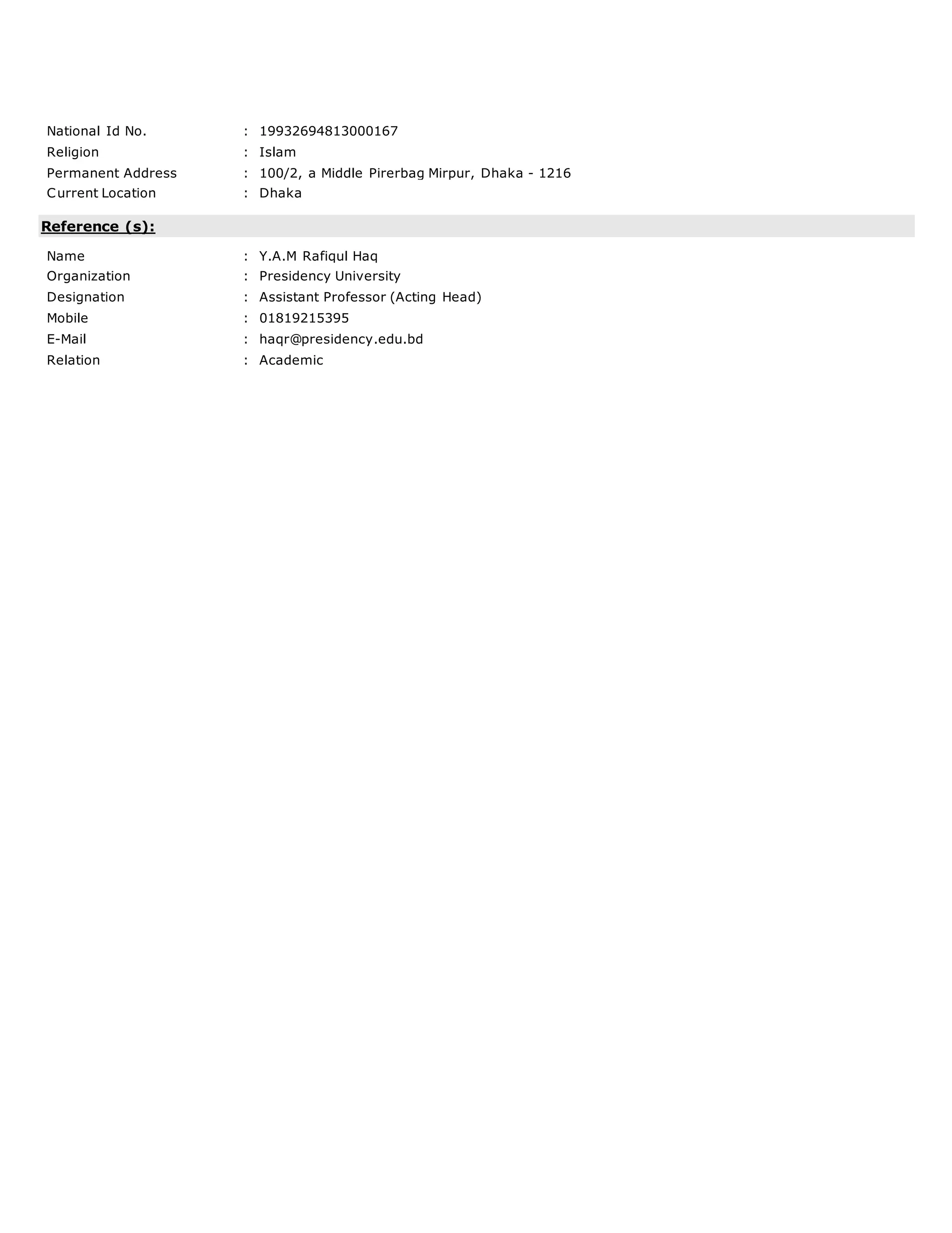 Ariful Hauqe Shuvo Resume Bdjobs OCT 2018 | PDF