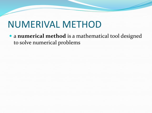 application of numerical method | PPT