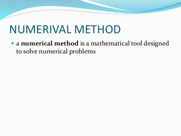 application of numerical method
