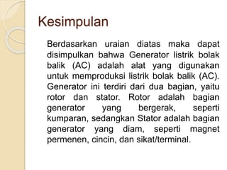 Arif wicaksono motor ac & generator ac teknik tenaga listrik | PPTX