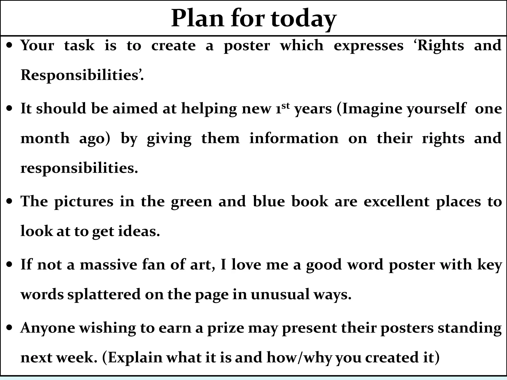 A rights and responsibilities 4 poster class | PPTX