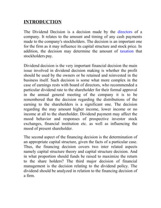 MBA Finance Project Report By Shobhit Jain. | DOC