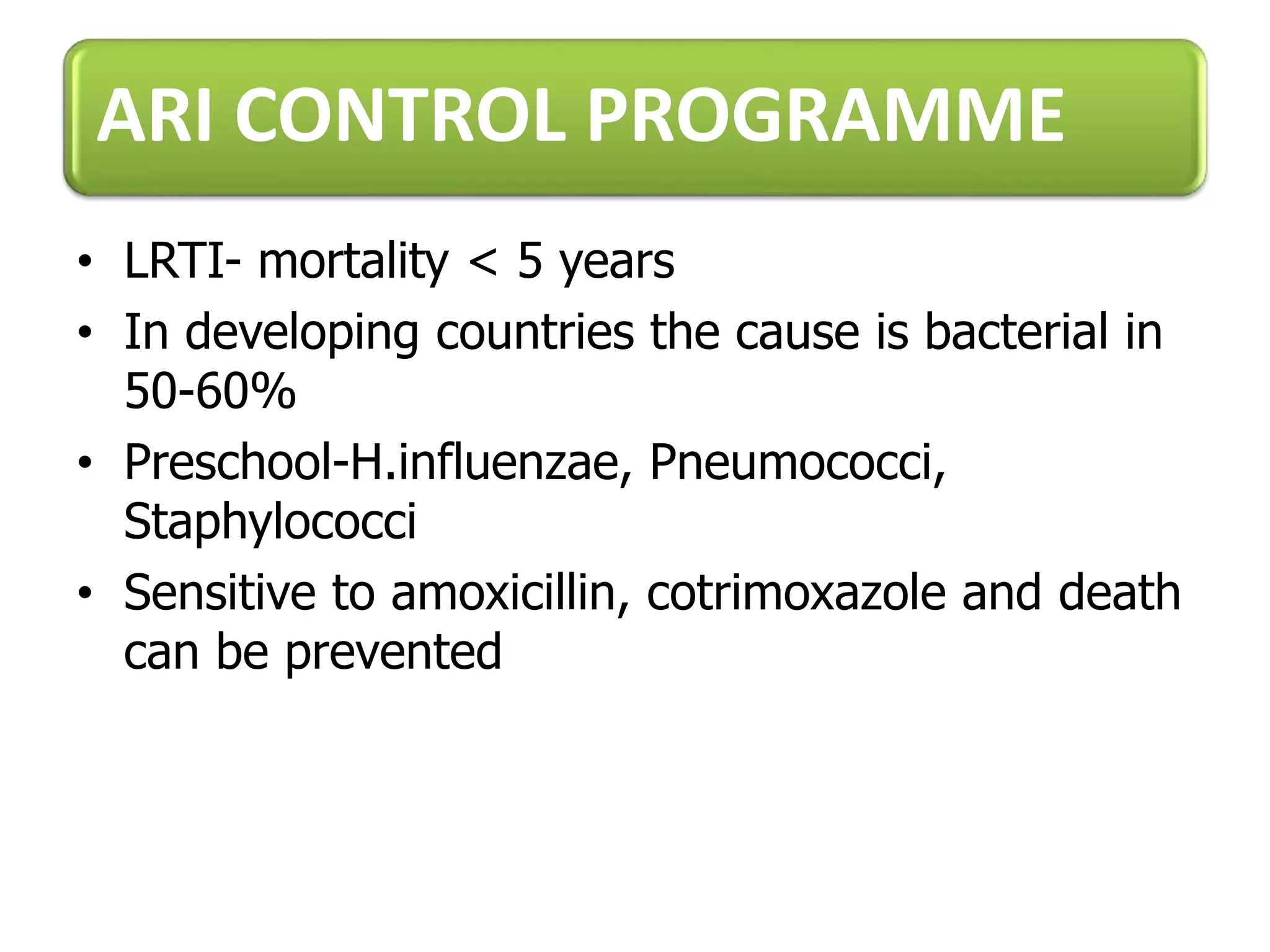 Acute respiratory tract infection control programme IMNCI pneumonia Dr GRK | PPTX