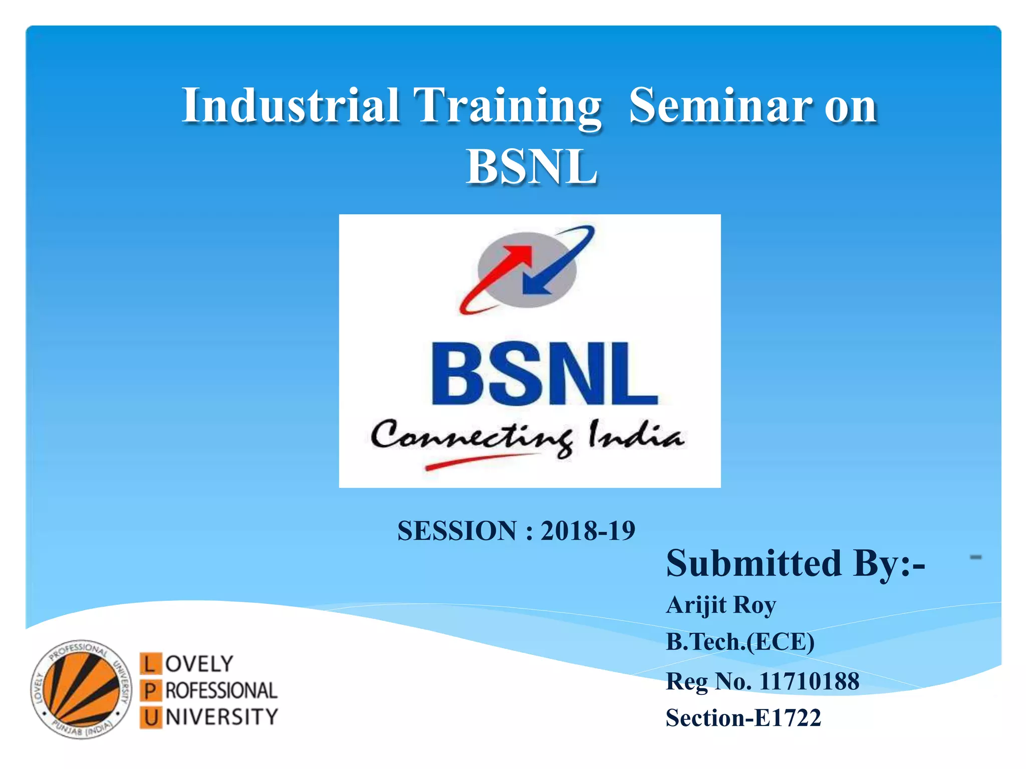 4 Weeks Summer Training In BSNL, Agartala | PPTX | Computer Networking | Computing