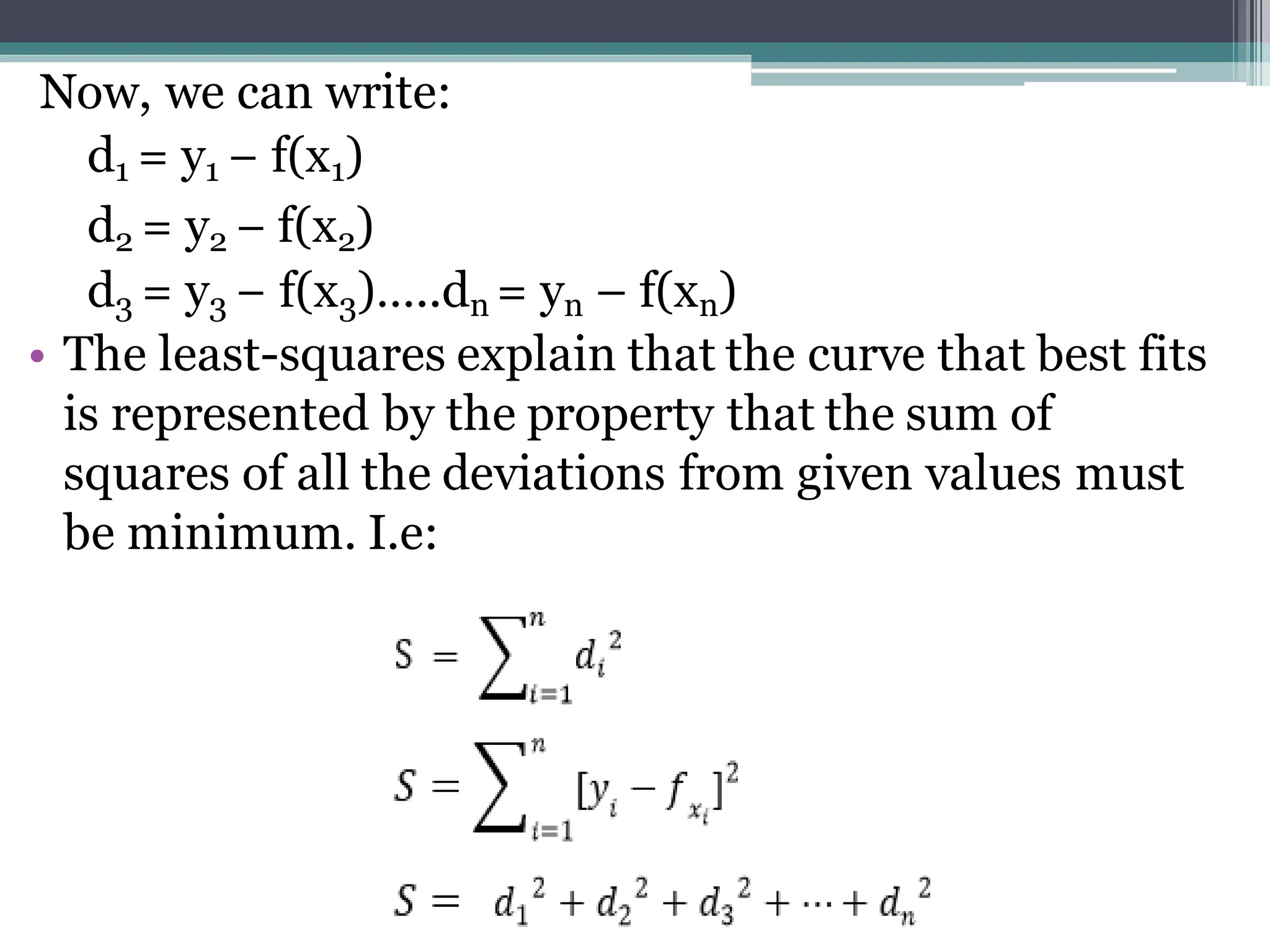 Curved fitting by the method of least squar- fitting of straight line ...