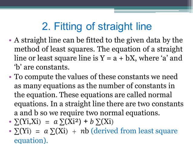 Curved fitting by the method of least squar- fitting of straight line ...