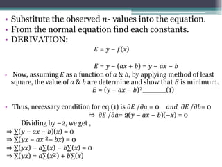 Curved fitting by the method of least squar- fitting of straight line ...