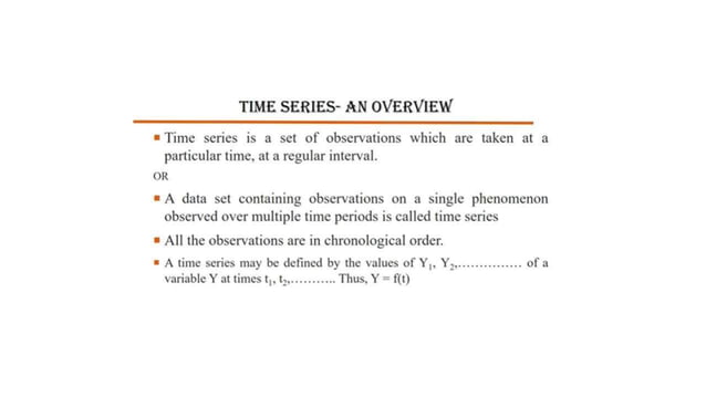 ARIMA MODEL USED FOR TIME SERIES FORECASTING | PPT