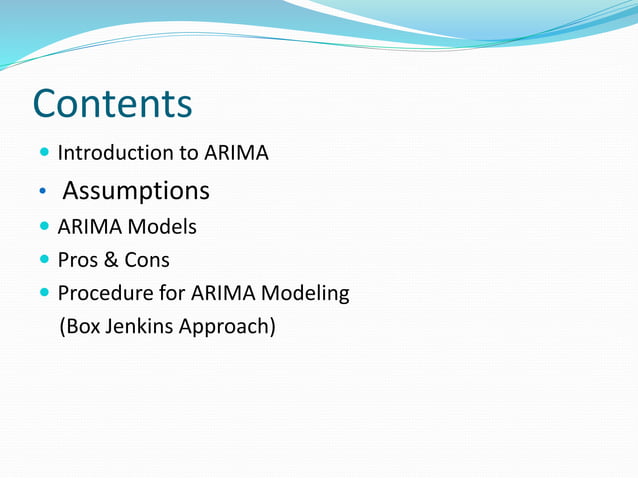 Arima model | PPTX | Technology & Computing