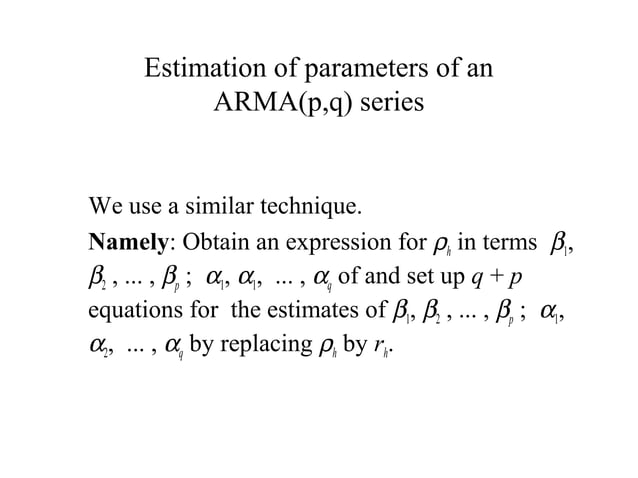 Arima model (time series) | PPT