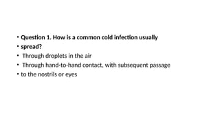 ACUTE RESPIRATORY INFECTION choose the best answer questions | PPT