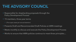 ARIN Policy Development Process | PDF | Technology & Computing