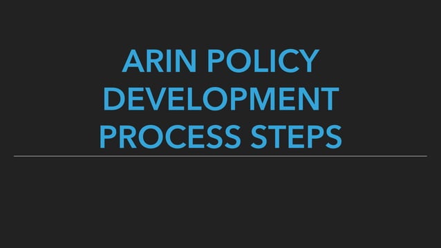 ARIN Policy Development Process | PDF | Technology & Computing