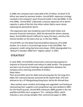 Arind mills case study | DOCX